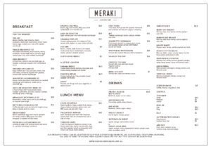 Menu - Meraki Cafe | Meraki Restaurant
