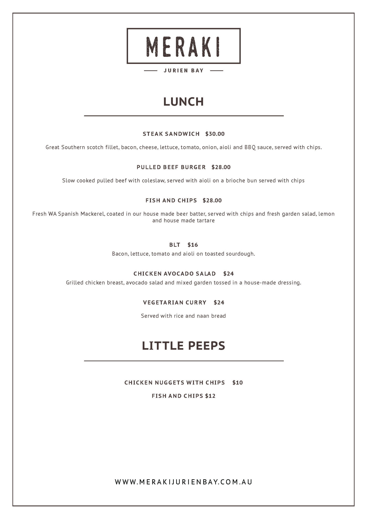 Menu - Meraki Cafe | Meraki Restaurant