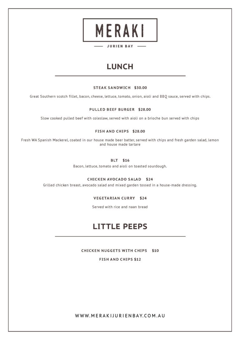 Menu - Meraki Cafe | Meraki Restaurant